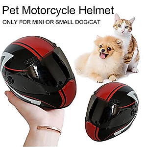 baise Pet Helmet, Pet Motorcycle Helmet Cat Dog Puppy Mini Helmets,Outdoor Mini Head Protecting Safe Hat, Motorcycle Helmet Decorative, Pet Photo Props Accessorie, red