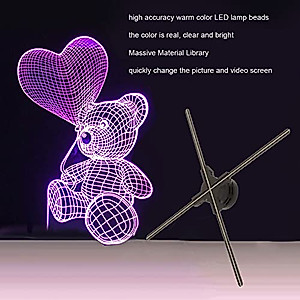 Vbestlife 3D Hologram Advertising Fan, WiFi Projector Support Mobile APP, Holographic Display Air Fan with 720 LEDs, Adjustable Video Projectors for Office Shops(Black)