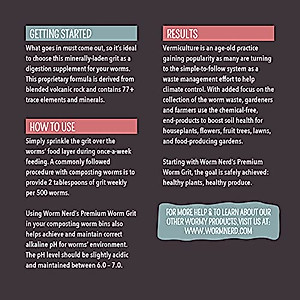 Arcadia Garden Products WN08 Worm Nerd Worm Grit for Vermiculture, 1LB, White