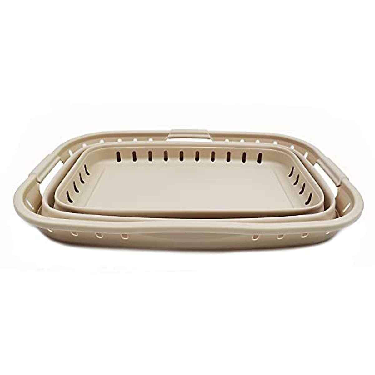 SAMMART 44L Collapsible Plastic Laundry Basket - Foldable Pop Up Storage Container / Organizer - Portable Washing Tub - Space Saving Hamper / Basket (1, Apricot), Size : 25.4 x 17.3 x 10.2 inches