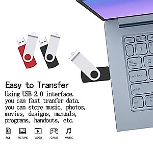 BAIBEST USB 2.0 Flash Drives 32GB Swivel Blank Memory Stick with LED for Data Storage,Thumb Drive,Jump Drive,Black/Red(2Pack,32G)