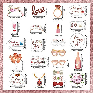 Bachelorette Party Decorations - Rose Gold Bride to be Decorations Wedding Whower Decorations Set Engagement Party with Foil Curtain ,Balloons, Photo Props, 92 Pcs Bridal Shower Decorations Supplies