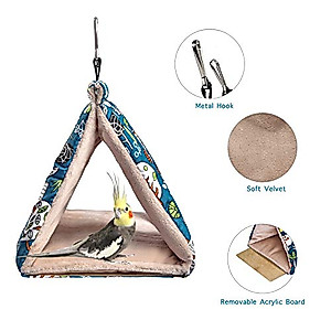 Petmolico Bird Nest Shed Hut House, Warm Hanging Hammock Cage Accessories Snuggle Sleeping Bed Hideaway for Parrot Parakeet Cockatiels Cockatoo Lovebird Finch, Medium Size