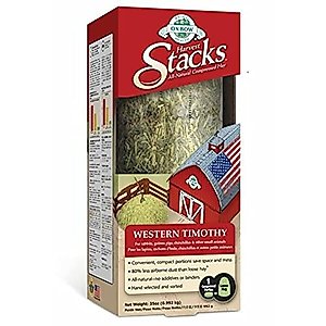 Oxbow Animal Health Harvest Hay Stacks - Western Timothy Hay - All Natural Hay for Rabbits, Guinea Pigs, Chinchillas, Hamsters & Gerbils - 35 oz.