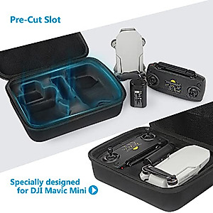 Case for Mavic Mini JSVER Carrying Case Compatible with DJI Mavic Mini/Mini SE, Hard Protective Case Travel Bag for DJI Mavic Mini Drone Accessories with Propeller Protectors and Control Stick Cover