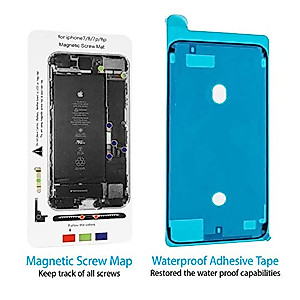 for iPhone 8 Screen Replacement Black Full Assembly 4.7" 3D Touch LCD Display Screen Digitizer for A1863, A1905, A1906 with Front Camera+Earpiece+Sensors+Waterproof Seal+Repair Tools+Screen Protector