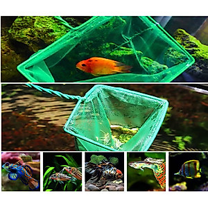 4PCS Fish Tank Aquarium Cleaning Tools Kit Aquarium Fish Nets Aquarium Fish Skimmer Net and Double-Sided Fish Tank Sponge Cleaning Brush