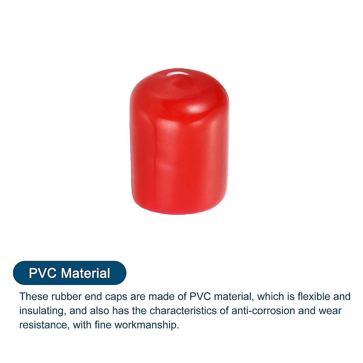 uxcell 50Pcs Rubber End Caps, 20mm/0.79" ID Flexible Rubber Caps, PVC Caps Rubber Screw for Bolts Screw Caps Thread Protectors Tube Screw Bolt, Red