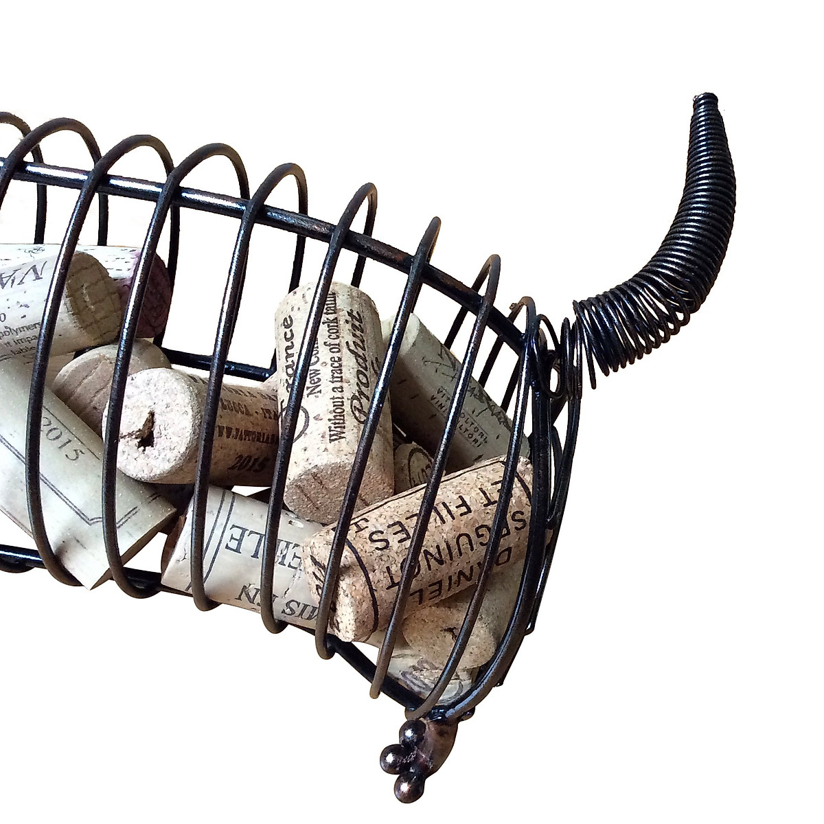 Wine Cork Holder - A Decorative Wine Cork Holder Wine Barrel in The Shape of a Cute Metal Dog A Dachshund for Wine Lovers. Great for Wine Corks