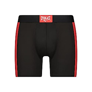 EVERLAST Mens Boxer Briefs, Perfect Boxer Brief for Men Pack of 6 Active Performance Mens Underwear (Small, Red/Charcoal Heather/Light Grey)