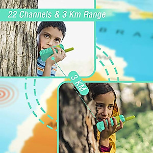 ITSHINY Kids Walkie Talkies with 22 Channels & 3 Mile Range for Outdoor Hiking Camping Children Toy Gifts for 3-12 Year Old Boys Girls -Green