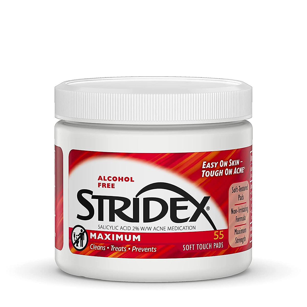 Stridex Strength Medicated Pads, Maximum, 55 Count pack,2 pack