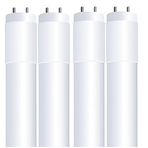 Feit Electric T8 LED Bulbs 4 Foot, 40 Watt Equivalent, Type A Tube Light, Plug & Play, T8 or T12 LED Tube Light, LED Fluorescent Replacement, Frosted, T48/840/LEDG2/4, 4100K Cool White, 4 Pack