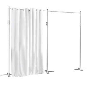 Adjustable Room Divider Rod - 7ft 6in to 12ft Wide, Silver - Perfect for Studio Apartments, Offices, and Bedrooms - Retractable and Freestanding