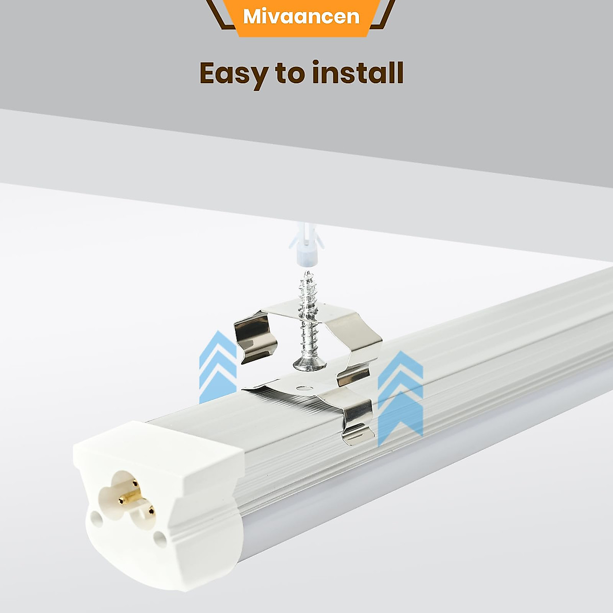 LED Shop Light,20W 2500LM 6000K,4FT Integrated Single Fixture,T8 Light Tube with Milk White Cover,Daylight White, Hight Output, LED Shop Lights for Garage Warehouse Workshop (Pack of 4)