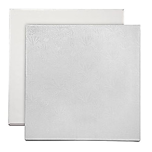 6 Pack White 12 Inch Cake Drum for Baking Desserts, Foil Square Cake Boards for Pastries