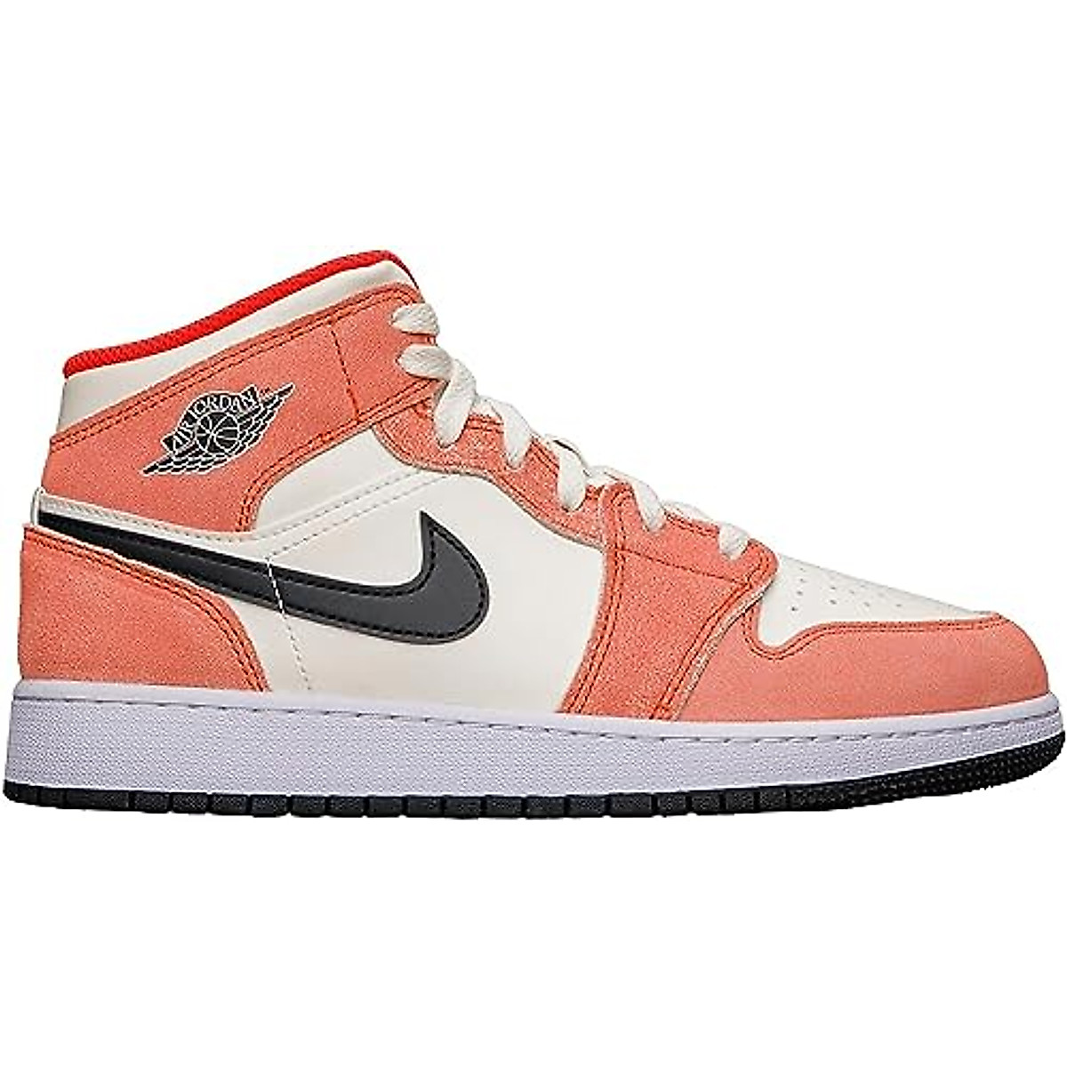 Nike Air Jordan 1 Mid Grade School Team Orange/Black-Sail-White DV1336-800 6.5Y