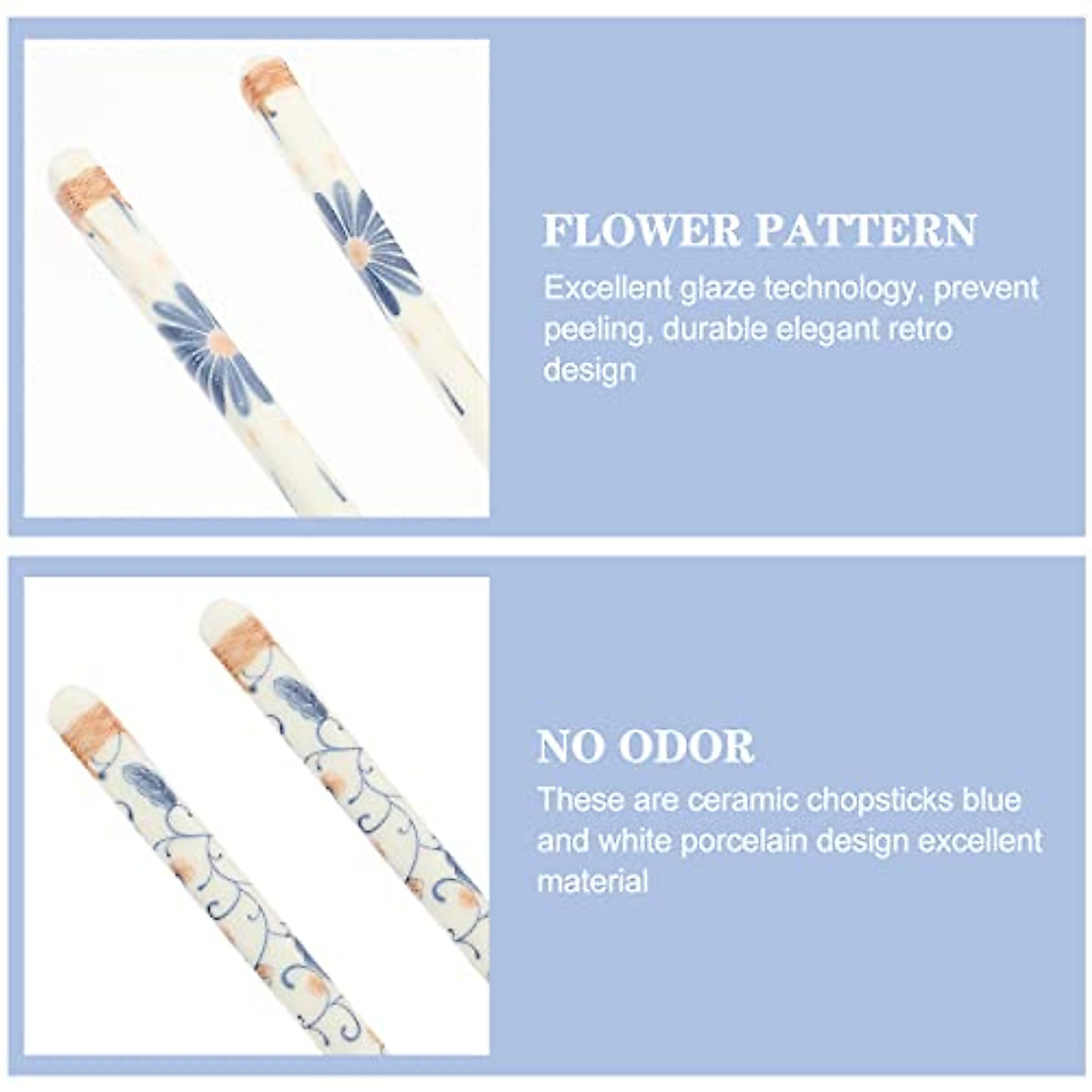 Luxshiny Metal Chopsticks Ceramic Chopsticks 4Pairs Square Japanese Style Non- Slip Cooking Serving Chopsticks Reusable Sushi Chopsticks Kitchen Supplies for Restaurant Home Use Japanese Decor