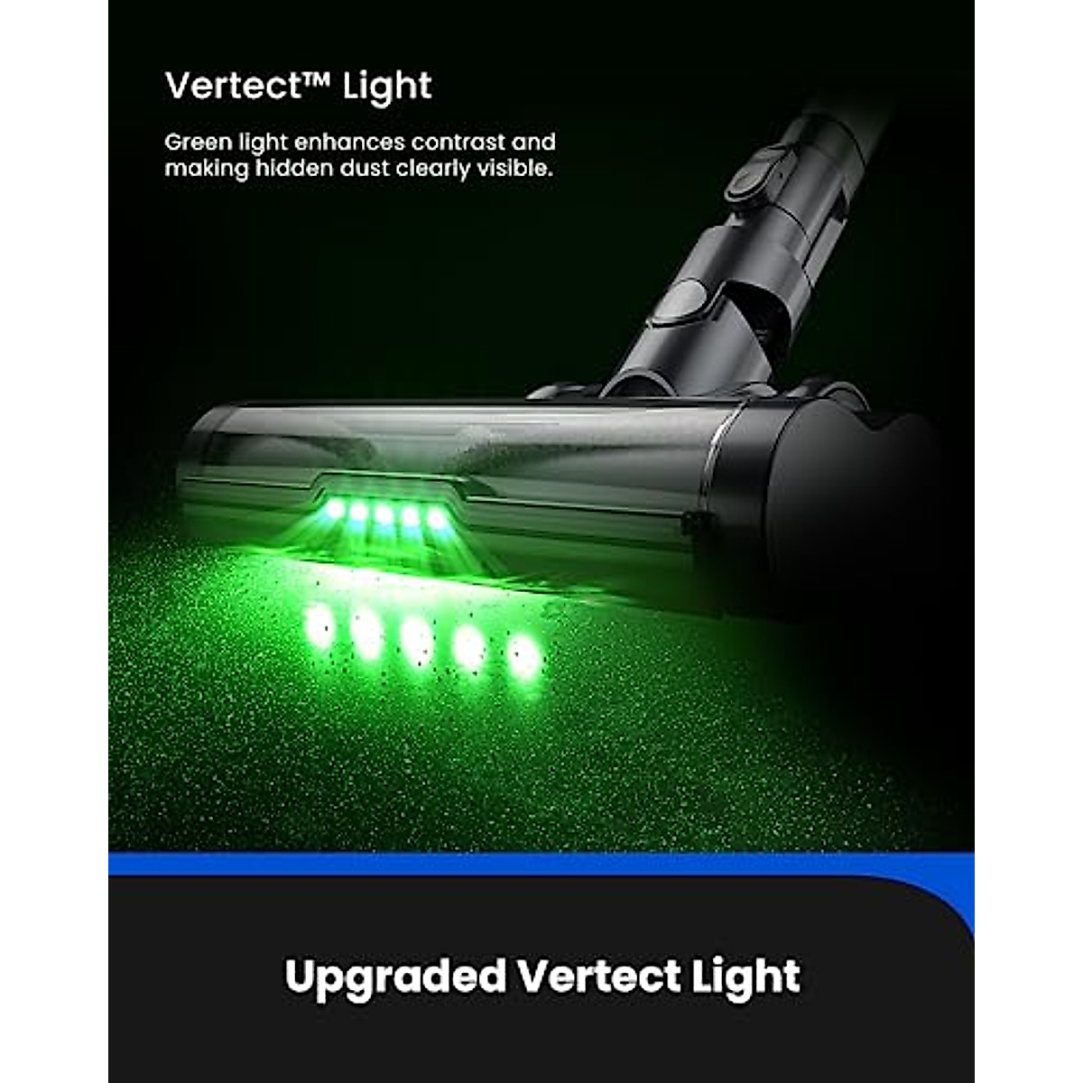 Proscenic P12 Cordless Vacuum Cleaner, Vertect Light, Anti-Tangle Brush, Stick Vacuum with Touch Display, 33Kpa/120AW Cordless Vacuum, Max 60mins Runtime, Deep Clean for Pet Hair, Hard Floor & Carpets