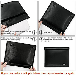 Faraday Bag, Faraday Bag for Car Keys & Tablets & Laptops, Faraday Cage, Key Fob Protector, EMP Protection, RFID Bag, EMP Bags for Electronics(4 Pack)