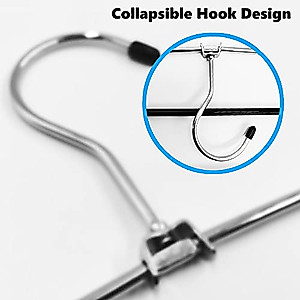 KLEVERISE 2 Pack Pants Hangers Space Saving, 5 Layer Tiered Non-Slip Stainless Steel Pants Hangers, Multi-Tier Pants Organizer Hangers, Swing Arm Space Saver Pants Hangers for Jeans Trousers