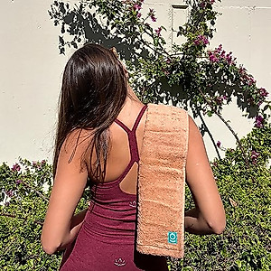 FACESOFT Eco Friendly Gym Towel for Working Out - Soft and Absorbent Cotton Exercise Towel - No Synthetic Microfibers or Plastics - Sweat Towel for Gym, Fitness, Sports, Yoga - Hazelnut - 1 Pc