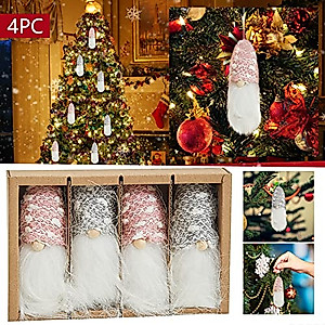 QAZIUY Christmas Ornaments Set Holiday Xmas Christmas Tree Ornament Decorations 6PCS Christmas Little Girl Old Man Snowman Pendant Children's Christmas Boxed Gift