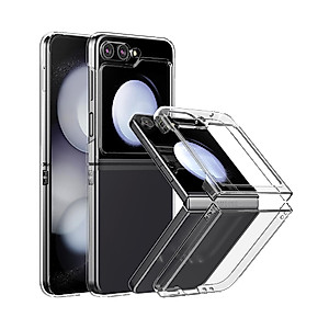 Foluu Case for Samsung Galaxy Z Flip 5, Galaxy Z Flip 5 Phone Case Clear, Hard PC Back Bumper Protective Shockproof Scratch Resistant Case for Samsung Galaxy Z Flip5 5G 2023 (Crystal Clear)