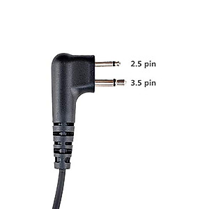 KS K-STORM Covert Acoustic Tube Walkie Talkie Earpiece Headset with Mic Compatible with 2 Pin Motorola Two Way Radio, PU Material