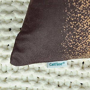 CaliTime Pack of 2 Cozy Fleece Throw Pillow Cases Covers for Couch Bed Sofa Farmhouse Modern Gradient Ombre Rainbow Stripes 20 X 20 Inches Teal to Coffee