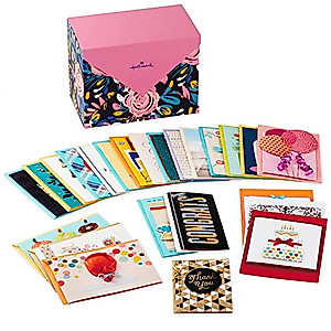 Hallmark Pack of 24 Handmade Assorted Boxed Greeting Cards, Modern Floral—Birthday, Baby Shower, Wedding, Sympathy, Thinking of You, Thank You Cards