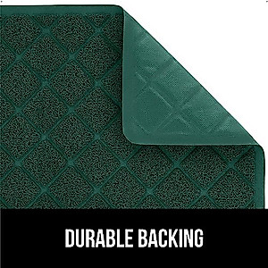 GORILLA GRIP Cat Litter Box Mat, Water Resistant Kitty Litter Trapping Mat, Textured Backing, Easy to Clean, Less Waste and Clean Floors, Kitten Supplies for Indoor Cats, Soft on Paws, 30x20 Green