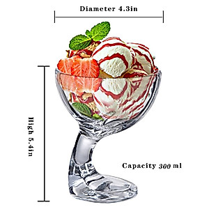AEFPOYMXU Glass Dessert Cups set 4 Serving Bowls Ice Cream Sundae Punch Candy Snack Christmas Plates Small Appetizer Cute Salad Mini Bar Supplies Dish