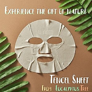 U-NEED 100 pcs Korean Face Sheet Mask (10 Types x 10 pcs) Natural Facial Mask Sheet | Tencel | Skin Care | Made in Korea | Moisturizing & Tightening | Pigment Balancing