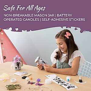 ArtSprk Fairy Lantern Craft Kit for Girls - DIY Kit Includes 2 Complete Fairy Jar Night Light Crafts for Kids - Great Gifts for Birthdays, School, Parties & Sleepovers