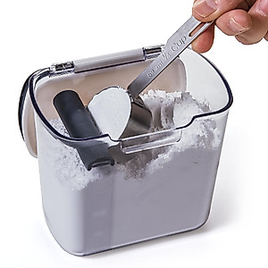 Progressive International Prepworks ProKeeper 2- Piece Kitchen Clear Food Baker's Kitchen Storage Organization Canister Set (Powdered Sugar 1.4-Quart)