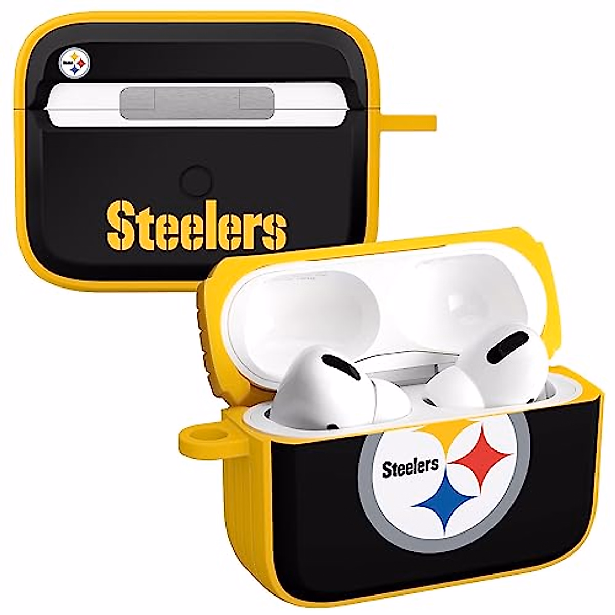 GAME TIME Pittsburgh Steelers HDX Case Cover Compatible with Apple AirPods Pro 1 & 2 (Classic)