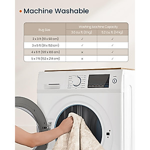 SONGMICS HOME Area Rug, 5x7 ft Rug for Bedroom, Non-Slip Carpet, Home Decor, for Living Room, Machine Washable, Boho Style, Cappuccino Beige UTAR023K01V1