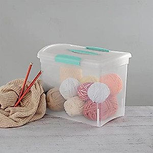 Sterilite Large Nesting ShowOffs Clear File Organizer Storage Box with Handle and Latches for Home, Office, Craft, Hobby, & Classroom, Clear (12 Pack)