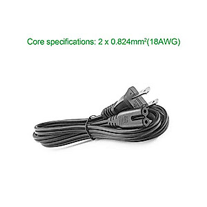 UL Listed XINYUWIN 2 Prong Power Cord 6ft Compatible with HP Envy/OfficeJet; Canon Pixma/Maxify; Epson Stylus/Workforce / Expression Premium/Artisan Printer; Brother/Dymo Label Writer