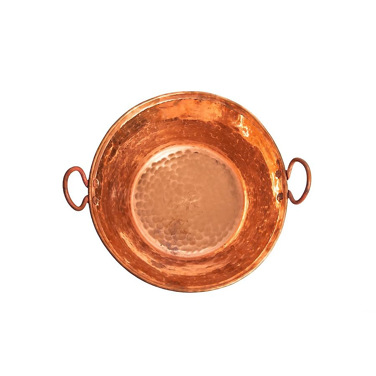 CEMCUI Copper Cazo 7.5 Litre Saucepan (253 Liquid Ounces) Hammered Copper Ideal for Meats, 32 cm Diameter (12.5 Inches)