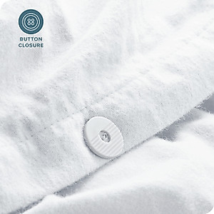 Bare Home Flannel Duvet Cover Set - Twin/Twin Extra Long - 100% Cotton, Velvety Soft Heavyweight Premium Flannel, Double Brushed - Includes Sham Pillow Covers (Twin/Twin XL, White)