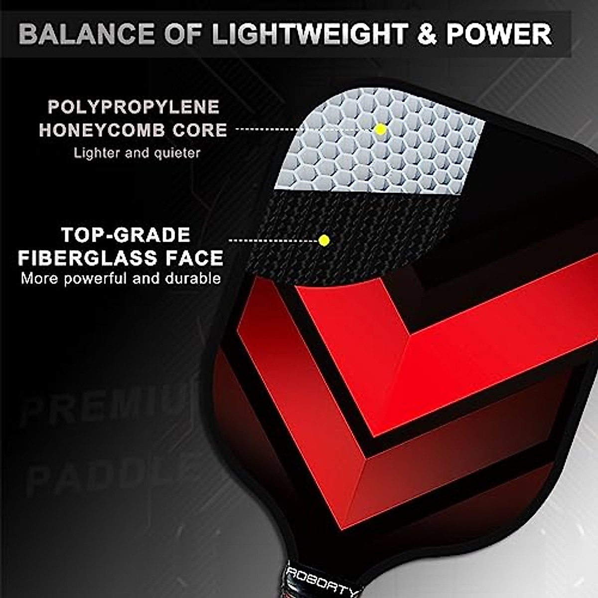 AOBORTY Pickleball Paddles 4 Pack - Light Graphite Premium Rackets Fiber Face Pickleball Set with 4 Outdoor Indoor Balls