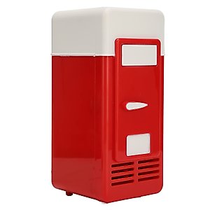 PUSOKEI Car Fridge, Isolated Cooling, Mini Fridge with Cooling and Heating Function, USB Powered, Energy Saving Semiconductor, Low Decibel, for Cosmetics Beverages(red)