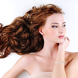 JINAO 1 Row AAA Gold Silver All Iced Out Tennis Bling Lab Simulated Diamond Bracelet (5mm Silver 8"