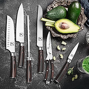 Knife Set, imarku 16-Piece Premium Kitchen Knife Set, Ultra Sharp Japanese Stainless Steel Knife Set with Block and Knife Sharpener, All-in-one Practical Knives Set for Kitchen, Father Day Gifts