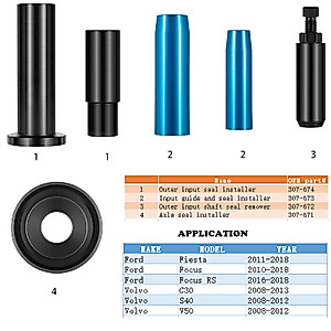 DPS6 6 Speed Dry Dual Clutch Transmission Oil Seal Removal & Installer Compatible with Ford Fiesta Focus B-Max EcoSport Transmission DPS6 6DCT250