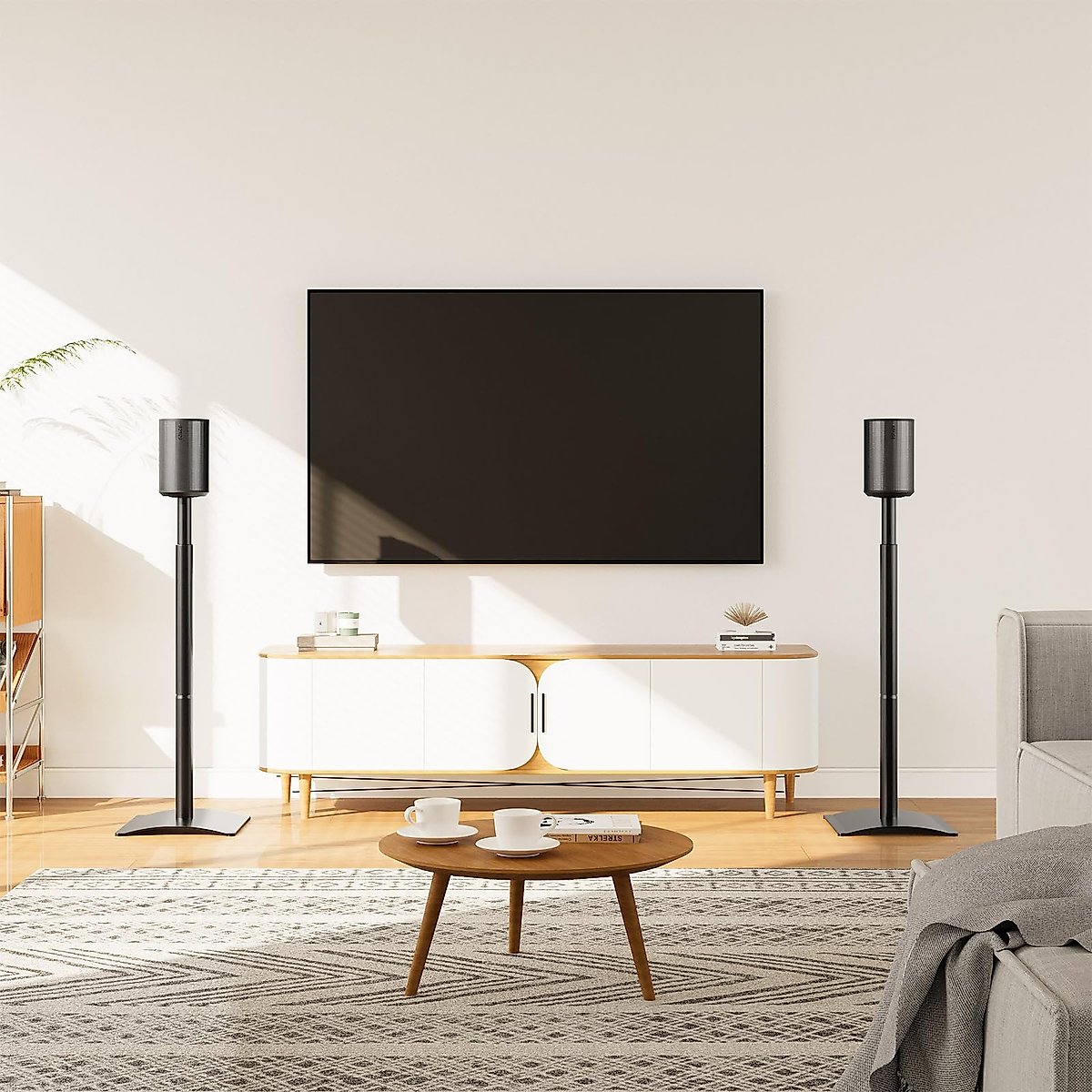 Mounting Dream Speaker Stands for Sonos Era 100, One, One SL, Play:1, Height Adjustable Up to 49.1", Set of 2 Surround Sound Speaker Stand with Cable Management, 13.2 LBS Loading MD5412