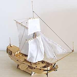 GAWEGM Wooden Model Ships Kits to Build for Adults - 1678 Royal Dutch Yacht Ancient Sail Ship Model Kit with Brass Accessories, for Ship Model Enthusiasts, Building Model Ship Beginners