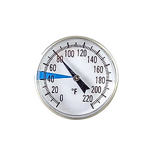 Stainless Steel Soil Thermometer by Smart Choice| 127mm Stem, Easy-to-Read 1.5” Dial Display, 0-220 Degrees Fahrenheit Range | Soil Temperature Thermometer for Ground, Compost, Garden Soil